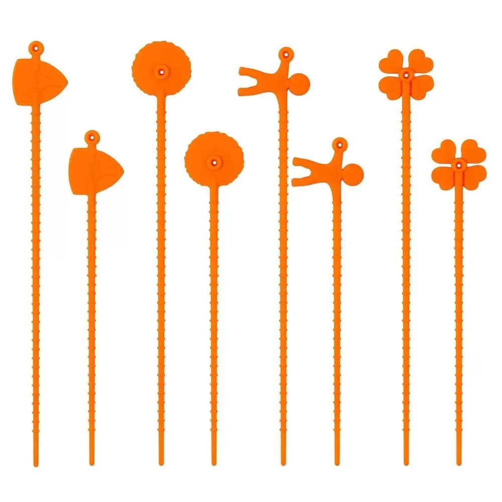 Набор зажимов-хомутов для хранения и запекания, силикон, оранжевый, 8шт