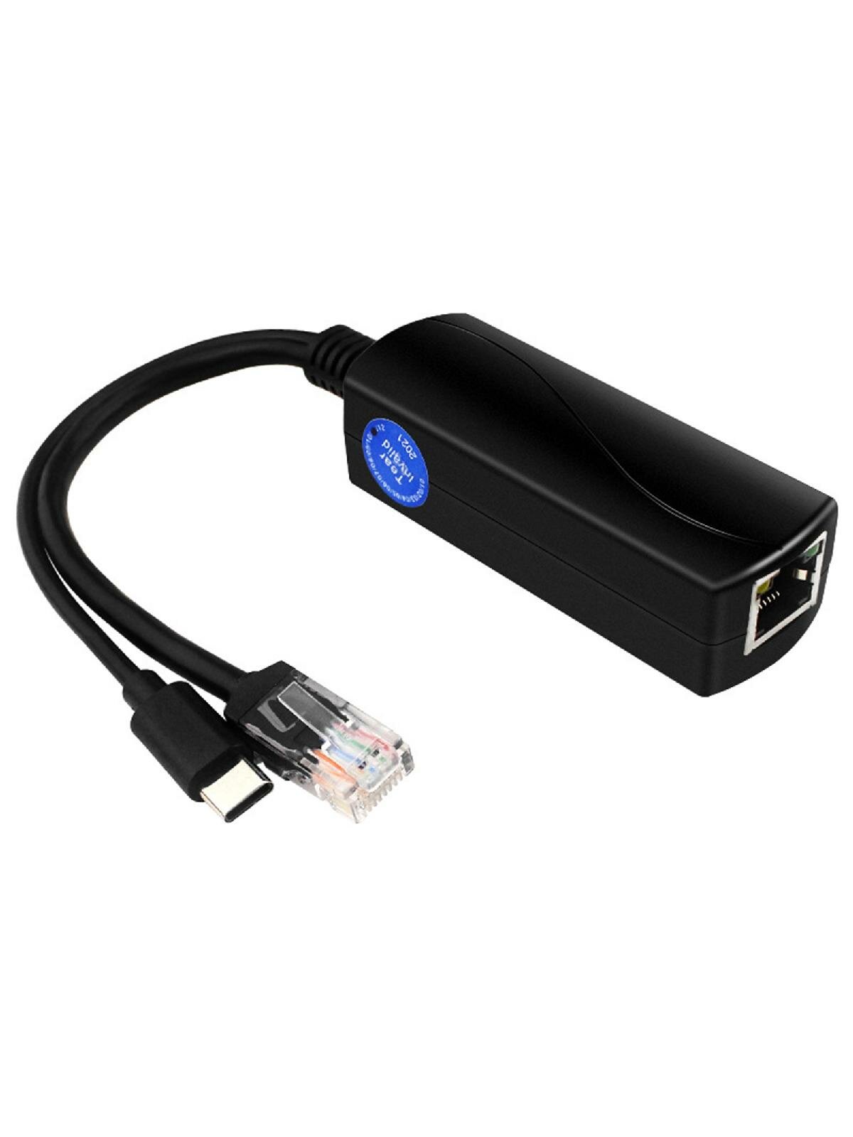 Gigabit PoE Splitter Type-C IEEE 802.3af 10/100/1000Mbps Power over Ethernet for IP Camera and