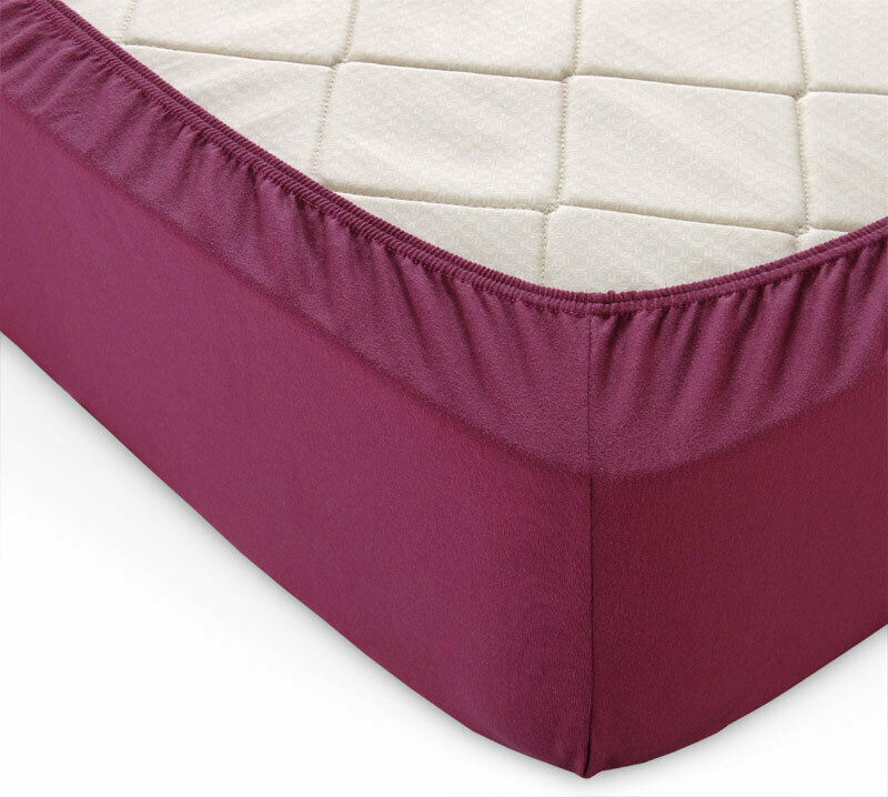 Простыня трикотажная на резинке (марсала) 180х200х20 Текс-Дизайн