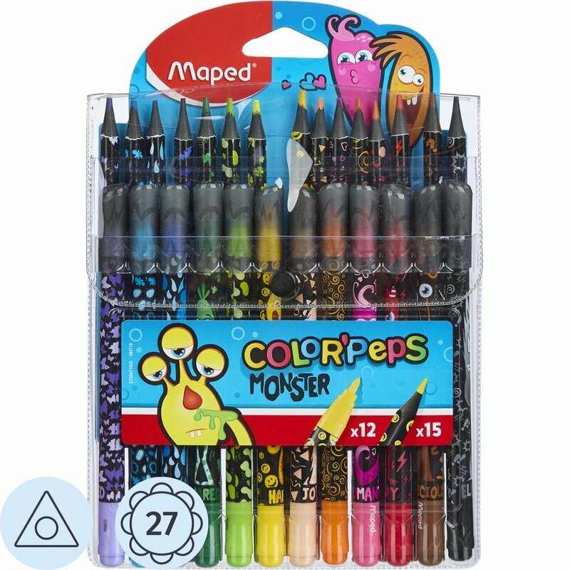 Набор для рисования Maped COLOR'PEPS MONSTER:12 флом,15 пласт. цв. кар,984718