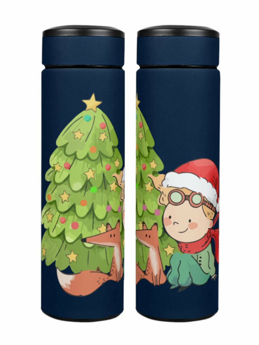 Термос «Новый Год -Маленький принц» (темно-синий)