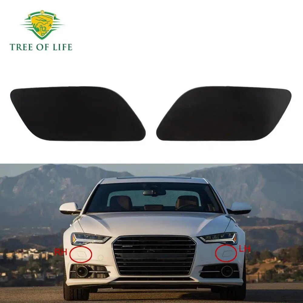 Передний бампер, фара, омыватель, насадка, крышка, распылитель для Audi A6 C7 2015 2016 2017 2018, левый и правый SET