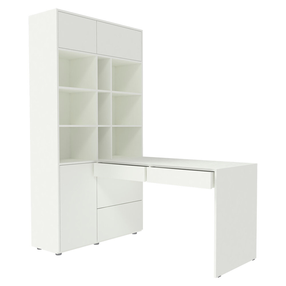 Стол письменный со стеллажом 1000 Белый Белый