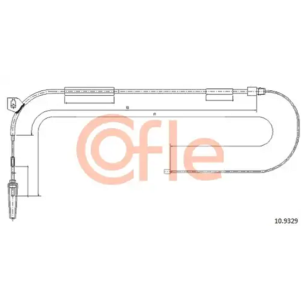 COFLE 92.10.9329 трос ручника передний l1170 / 565\ mb w168 97-04