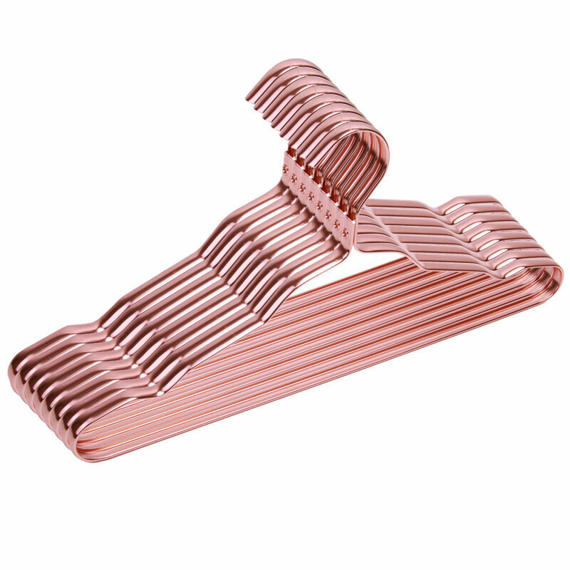 5 шт. Вешалки из алюминиевого сплава без следов для взрослых вещей, антискользящие, для ветровок, многофункциональные металлические вешалки, прямая поставка из завода, Розовое золото