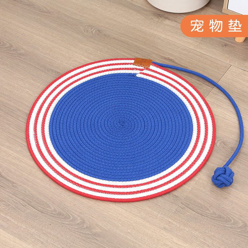 Матрас для кошек для использования в любое время года, мягкий коврик, лежанка для кошек из хлопкового каната, моющиеся