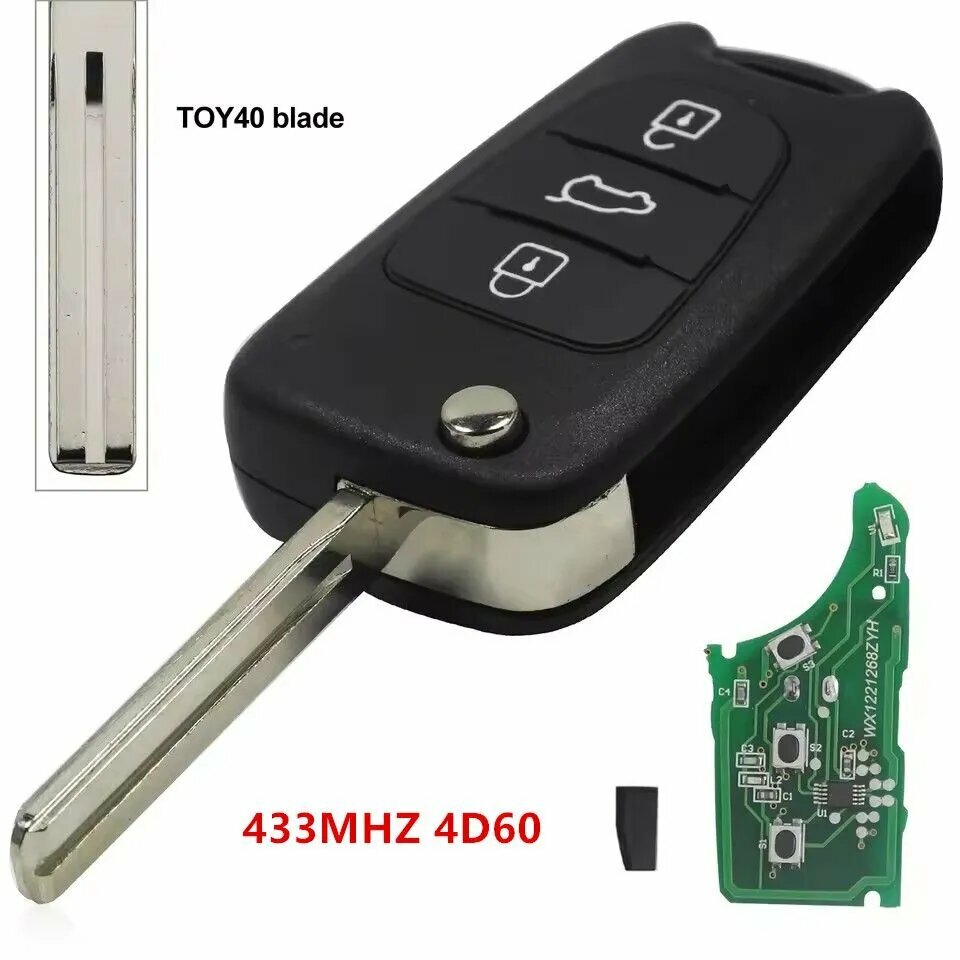 Ключ зажигания 433MHZ 4D60 Для Hyundai I30 IX35 Tucson для Kia Rio Seed SeedPro Picanto Sportage