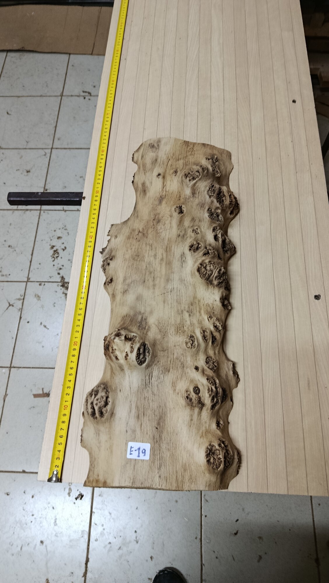 Спил из карагача, каповый, 60х20х5см(Е19)высушенный , влажность 8%