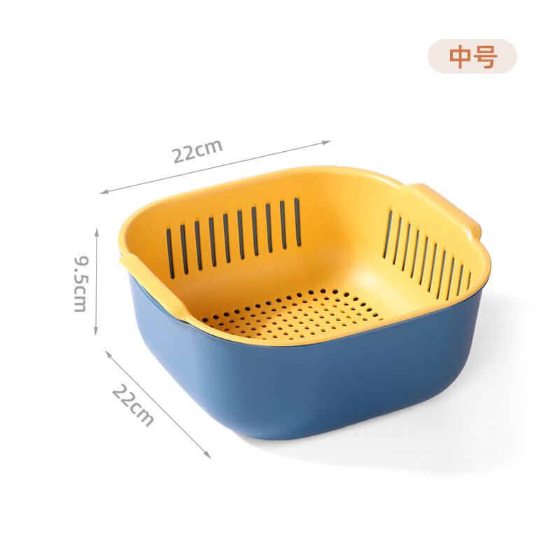 Скандинавская двухслойная корзина для слива воды, многофункциональная пластиковая емкость для мытья овощей и фруктов с
