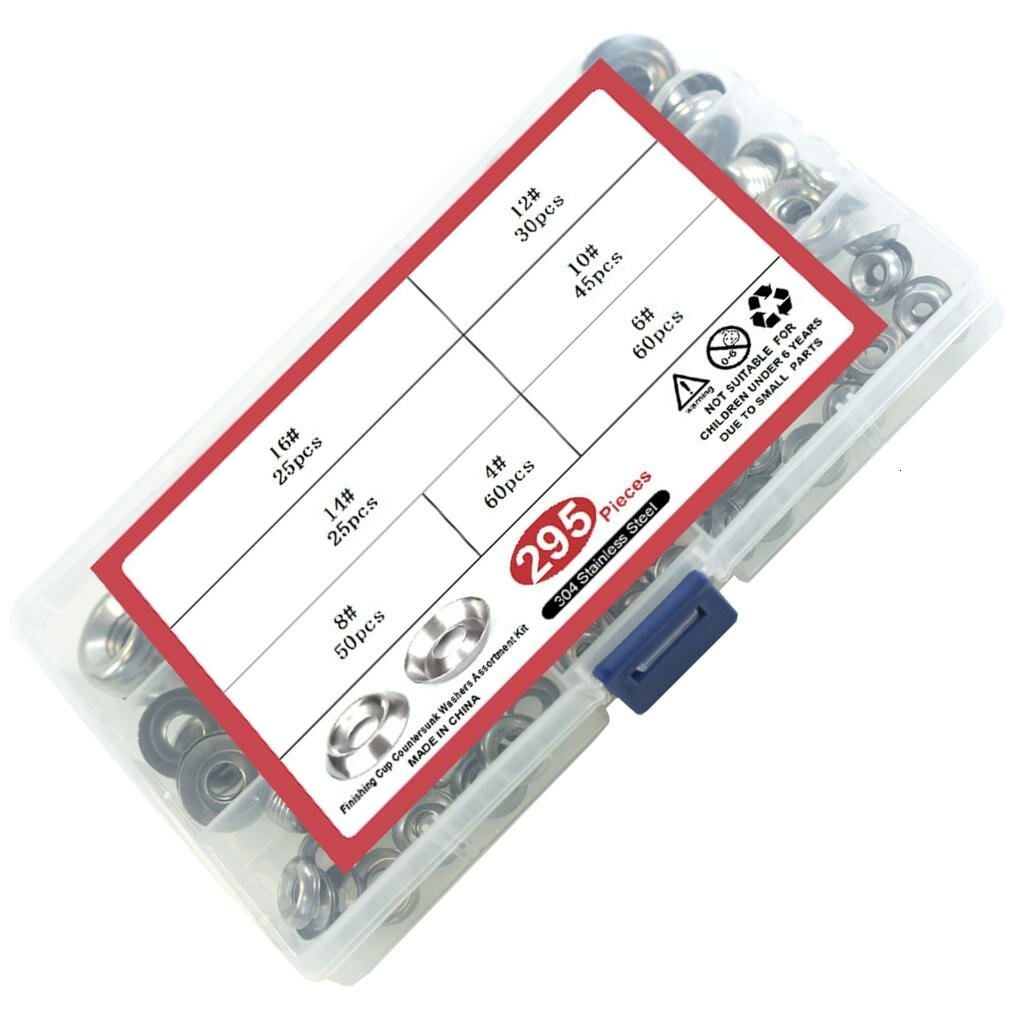 Конические декоративные шайбы с потайной головкой, 295 штук