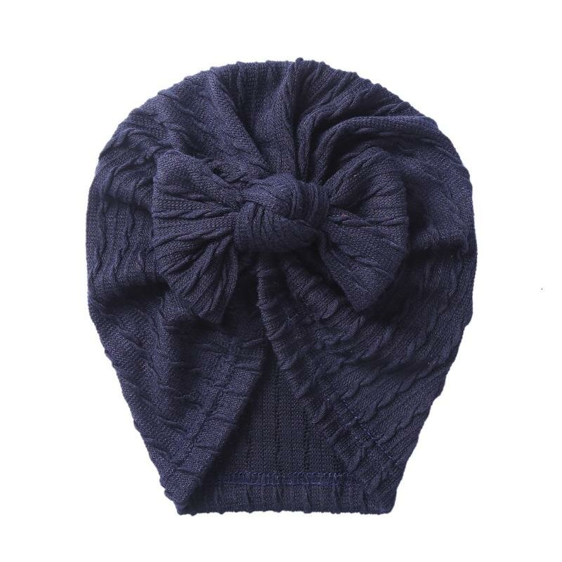 Детская шапочка-тюрбан с бантом, Navy Blue