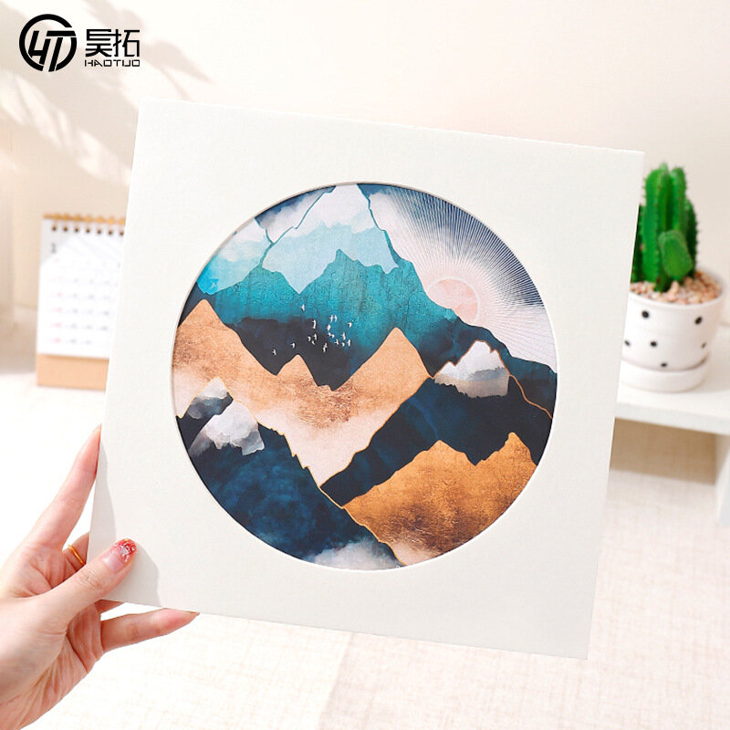 Простая картонная рамка для картин, круглая рамка для вырезок из бумаги, рамка для детских рисунков, акварели, масляной живописи, каллиграфии, китайской живописи.