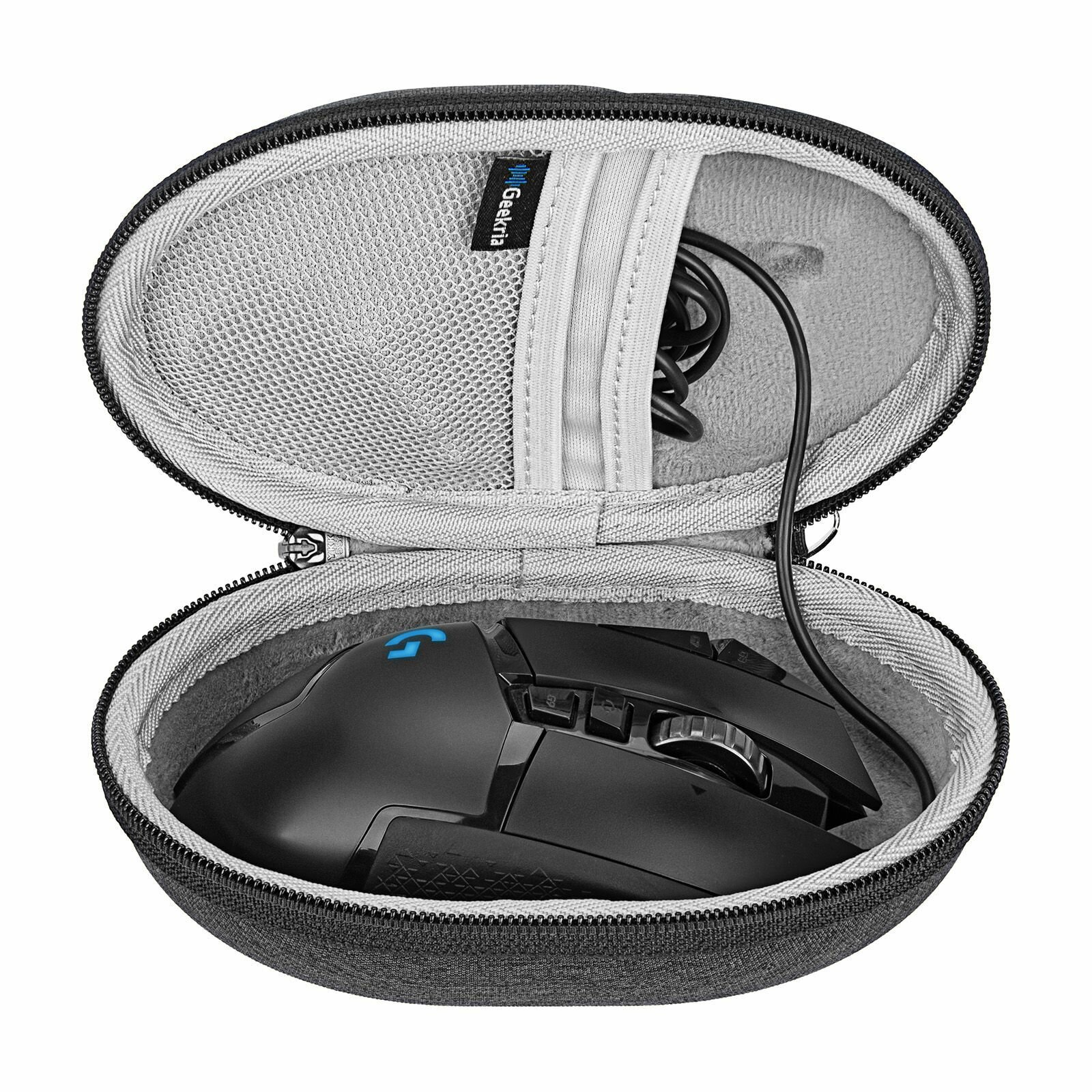 Чехол для мыши, совместимый с Logitech G502 HERO, G502 SE Hero, мышью G502 Lightspeed, твердой дорожной сумкой для переноски с отделением для кабеля (темно-серый)