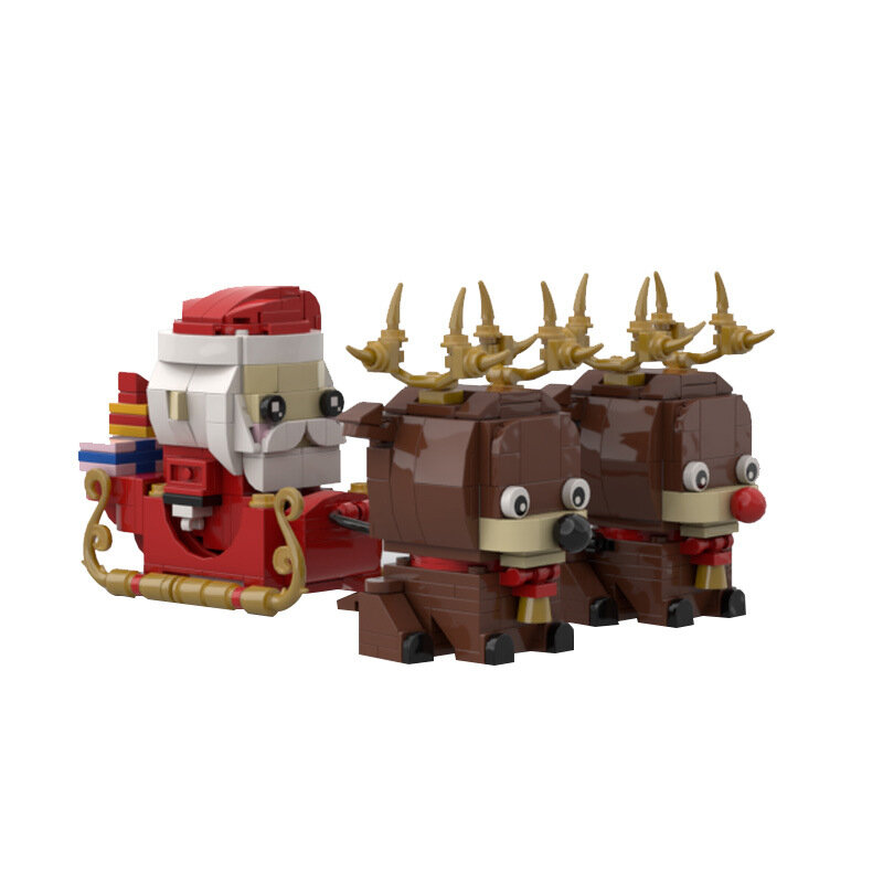 Набор игрушек MOC, креативный подарок, 46839, серия «Лось, Санта-Клаус с квадратной головой»