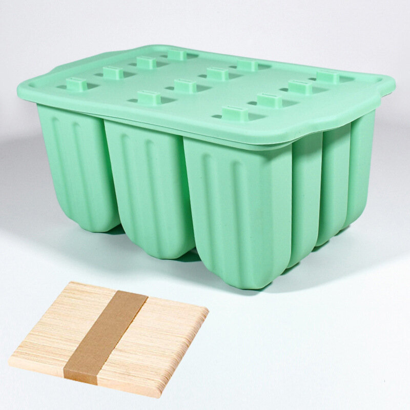 Горячая распродажа 12-компонентной формы для мороженого, легкое извлечение, силиконовая форма для мороженого с крышкой