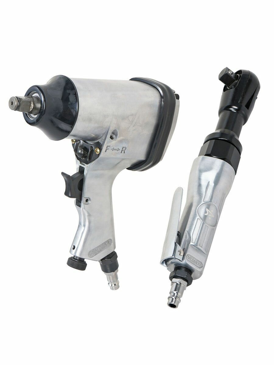 Гайковерт пневматический ударный 1/2"DR 330Нм, трещотка 1/2"DR 61Нм с головками, AIRLINE ATAZ100