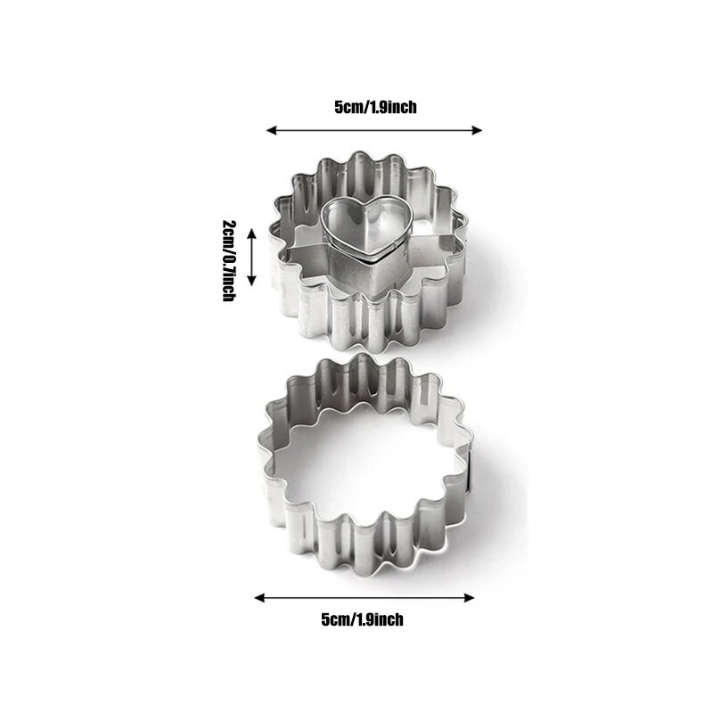Пресс для печенья 3D сердечко из нержавеющей стали Silver