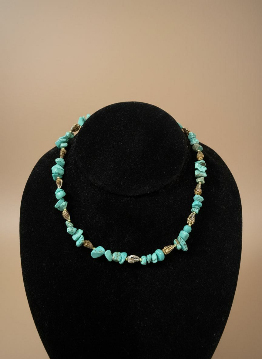 Чокер, бирюза синтетическая