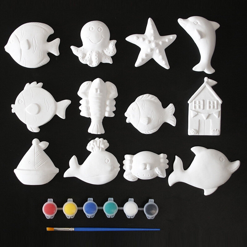 Гипсовая кукла для раскрашивания Санта-Клауса, детская живопись, DIY раскраска, новая граффити живопись, керамическая заготовка оптом