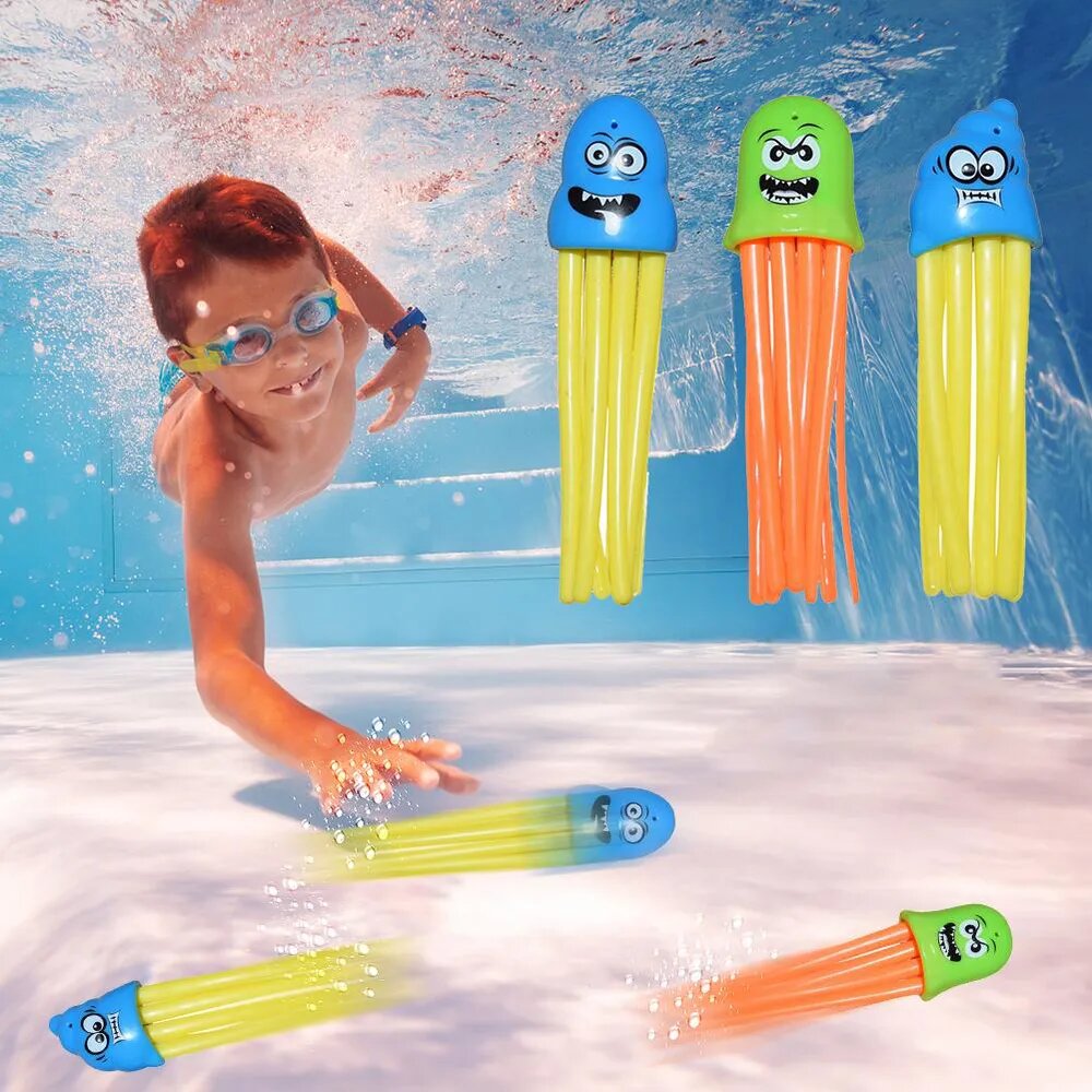 Игрушки для подводного плавания Набор Разноцветных Колец для Дайвинга для Детей, Развивающие Игры в Бассейне, Обучение Плаванию и Нырянию, Подводные Приключения и Веселье