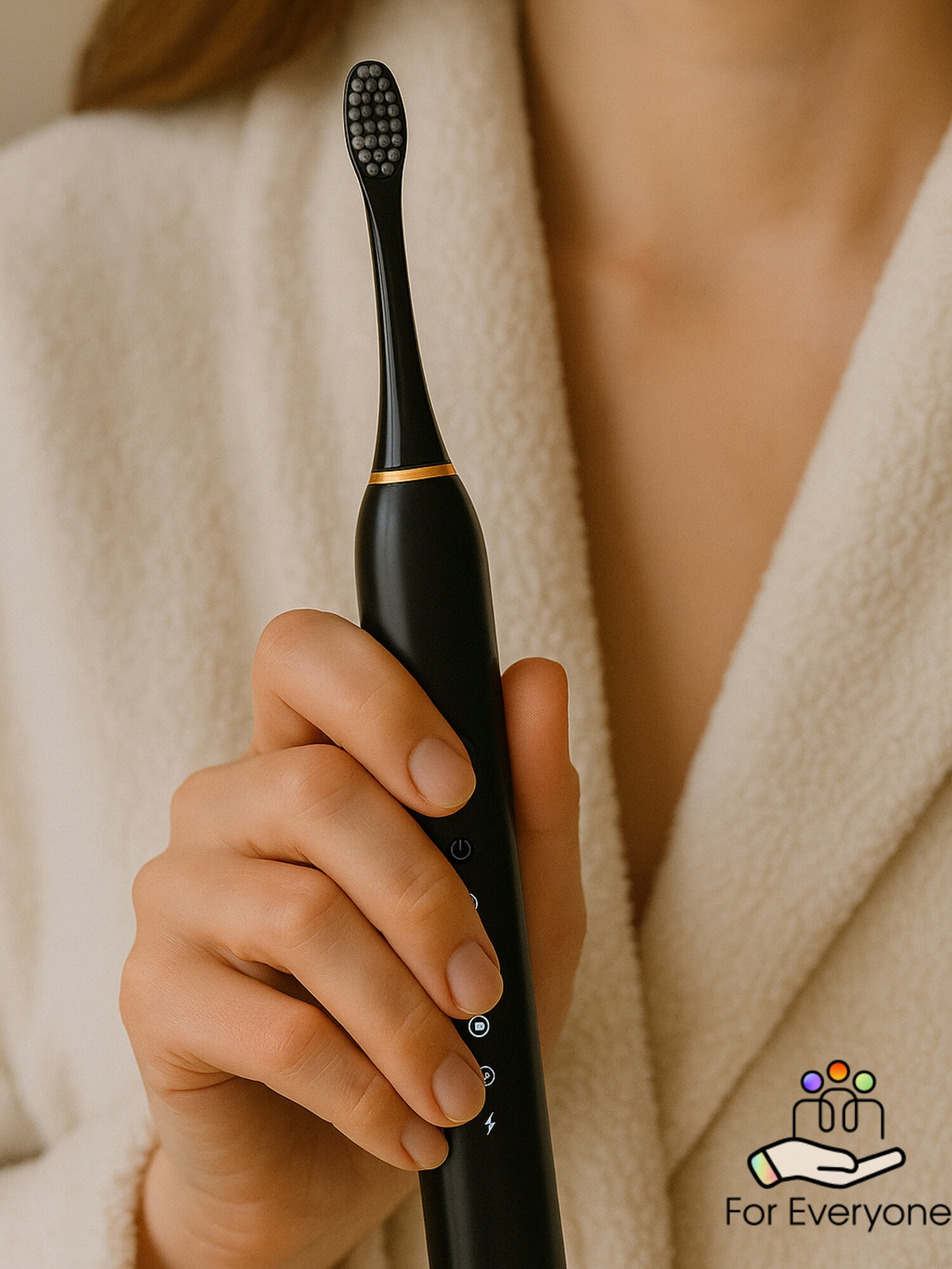 Электрическая зубная щетка Sonic Toothbrush X-3 с ультразвуковой технологией и стильным дизайном, черная