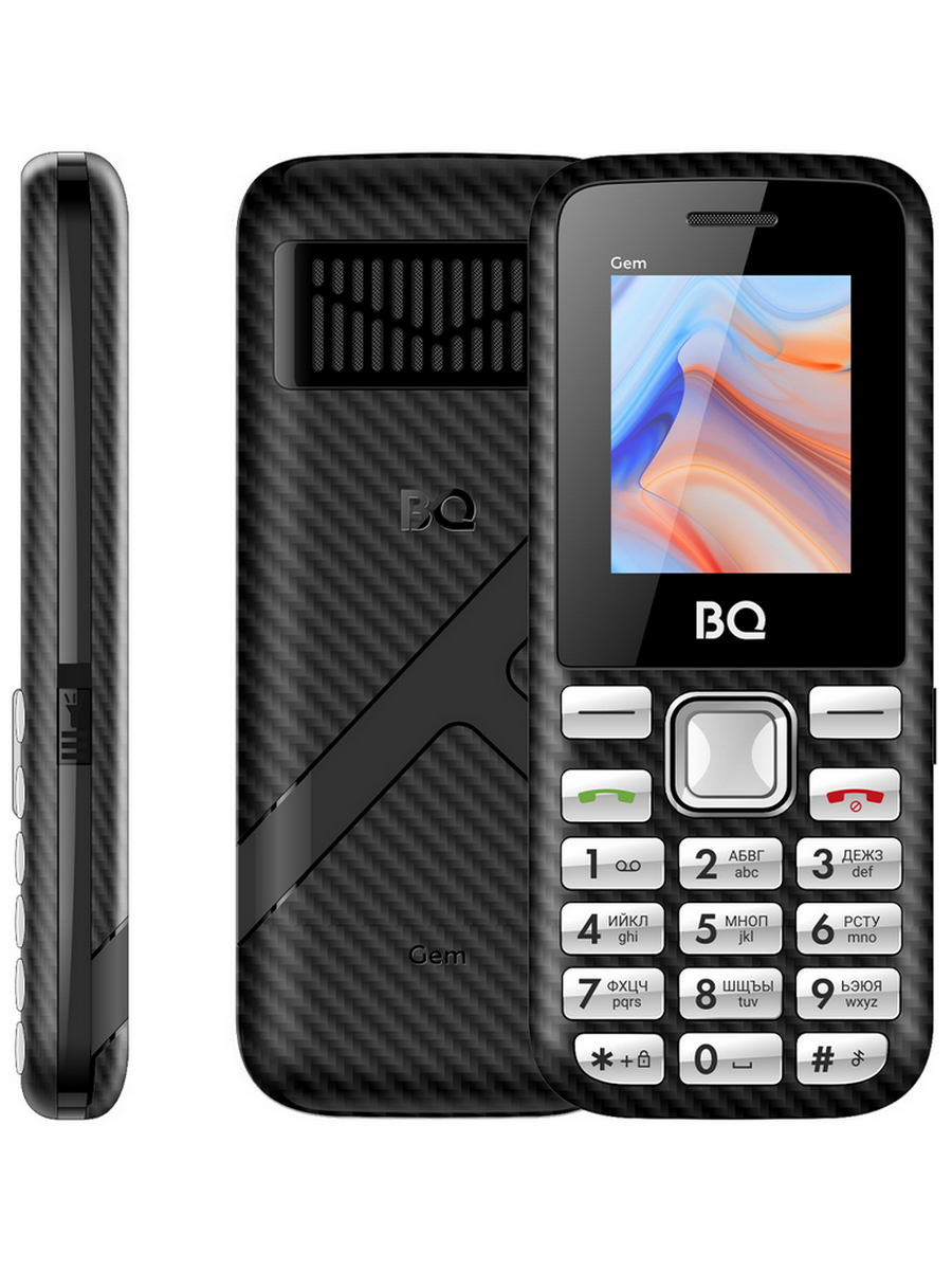 Мобильный телефон BQ 1860 Gem (без СЗУ в комплекте) Черный 2 sim 1.77″ TFT 2G 1000 mAh RU