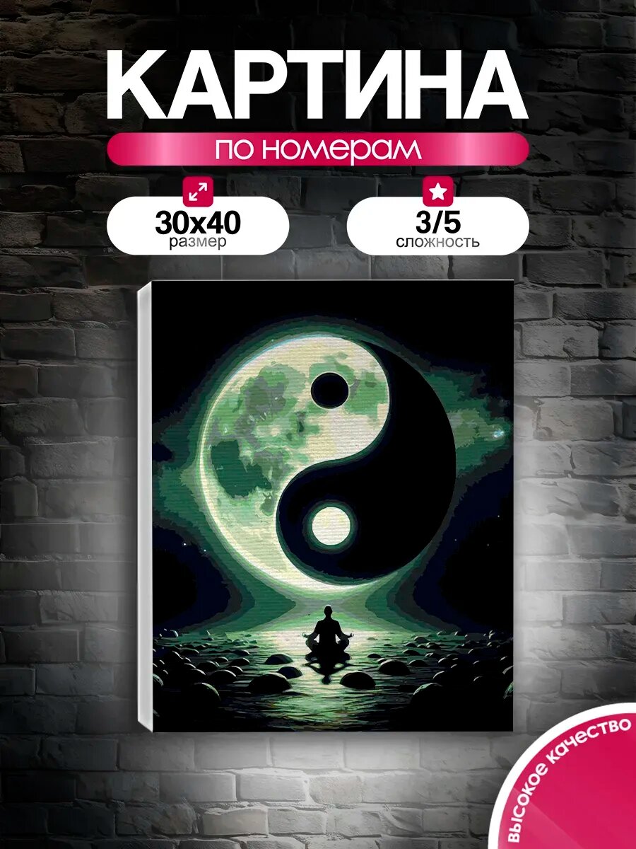 Картина по номерам 30x40 Инь-Ян Гармония