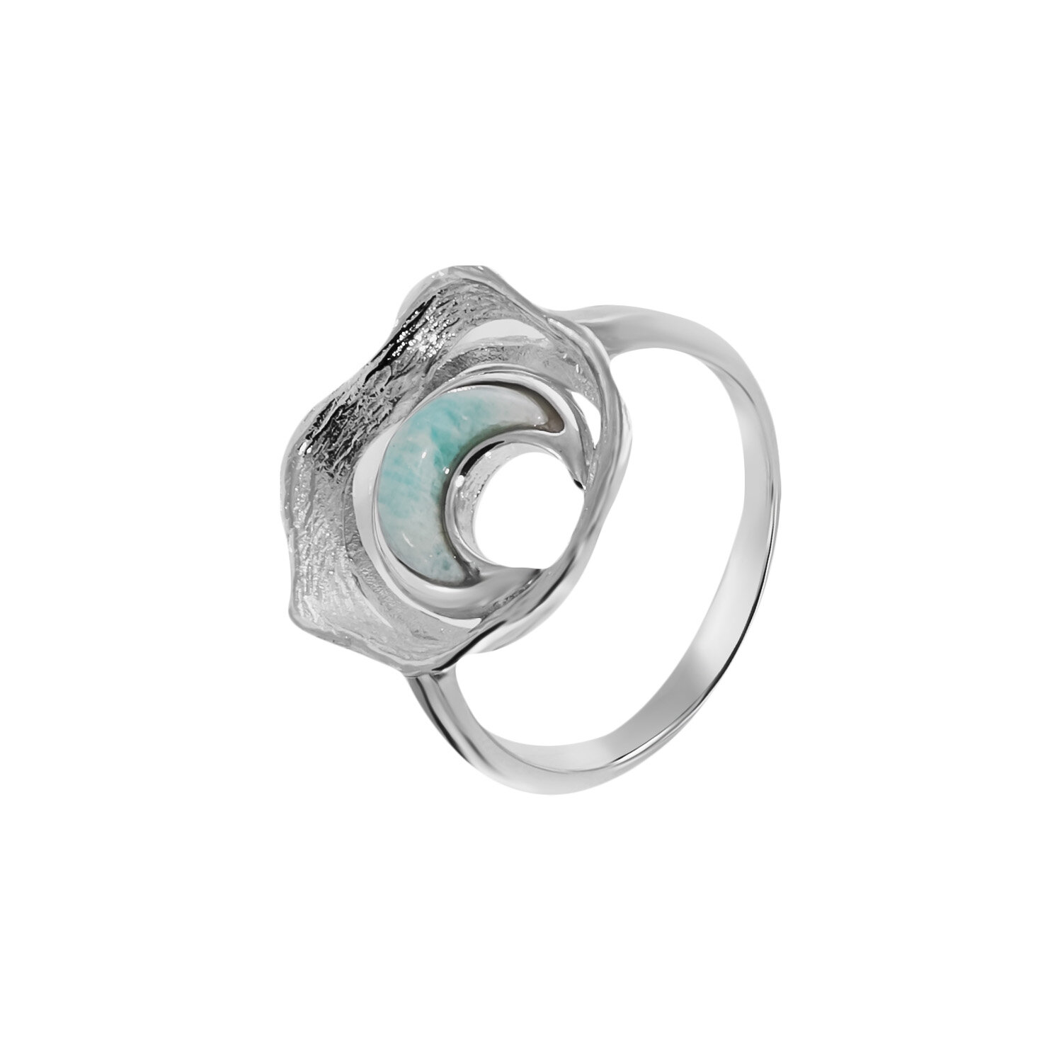 Кольцо, серебро, 925 проба, амазонит