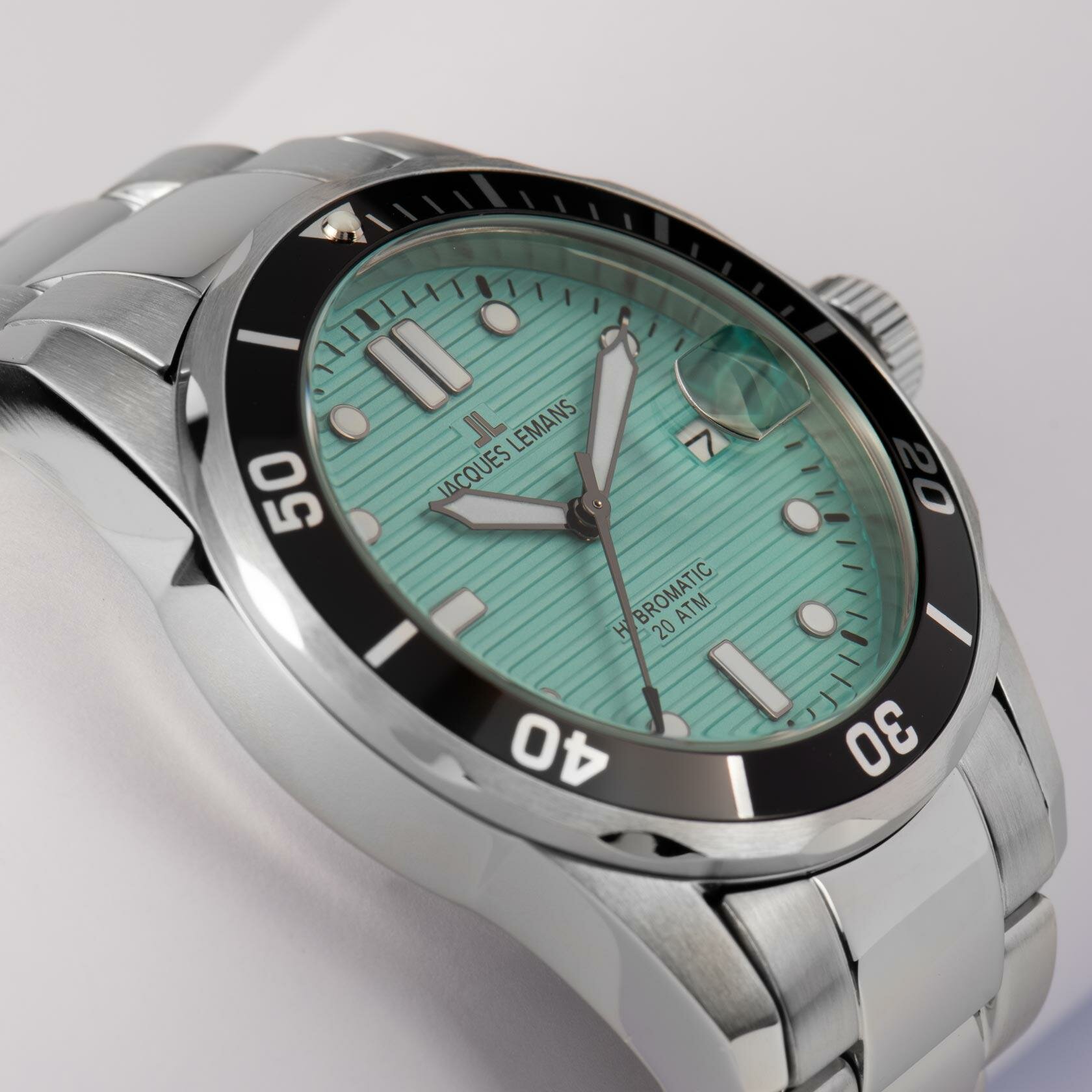 Наручные часы JACQUES LEMANS Hybromatic, черный, серебряный, зеленый — фото 1