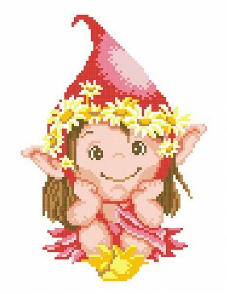 Набор для вышивания М. П. Студия #КН-384 Эльф девочка, Печатный крест, 22 x 17 см