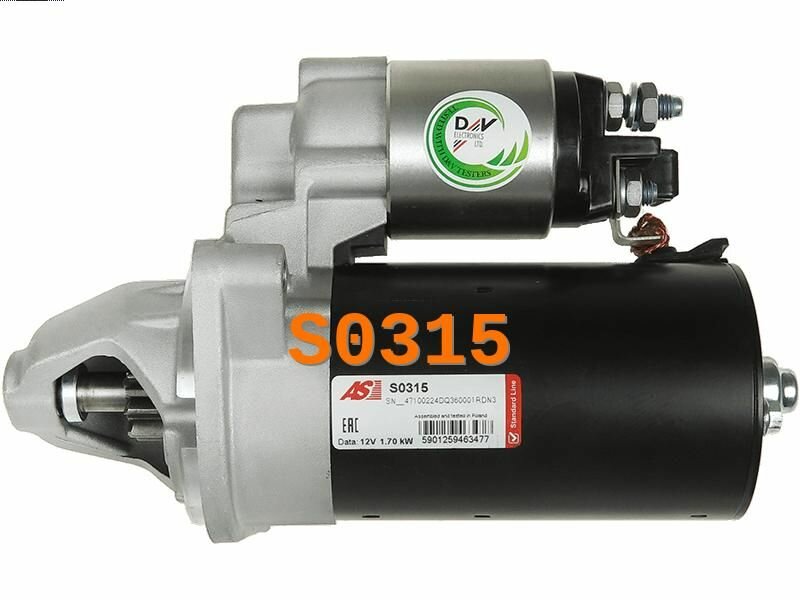 Стартер BMW: 116 1.6 i, 116 2.0 i, 118 2.0 i (E81 E87 E88), BMW 328i 2.0 (F30 F31 F34), BMW 420i 2.0 xDrive (F32 F33 F36), BMW 535i 3.0 (F07 F10 F11), BMW X1 2.0 (E84), BMW X4 3.0 (F26), BMW X5 3.0 (F15) (S0315) — фото 1