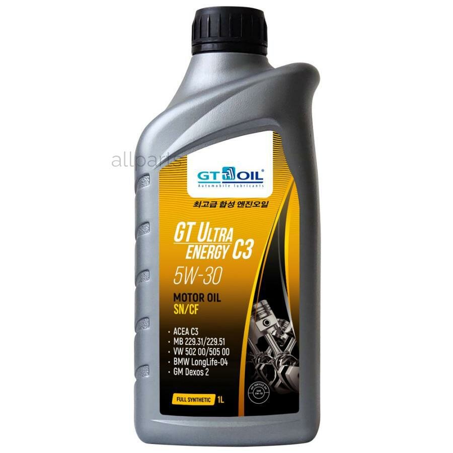 GT OIL 8809059407929 Масло моторное 5W30 GT OIL 1л синтетика GT Ultra Energy C3