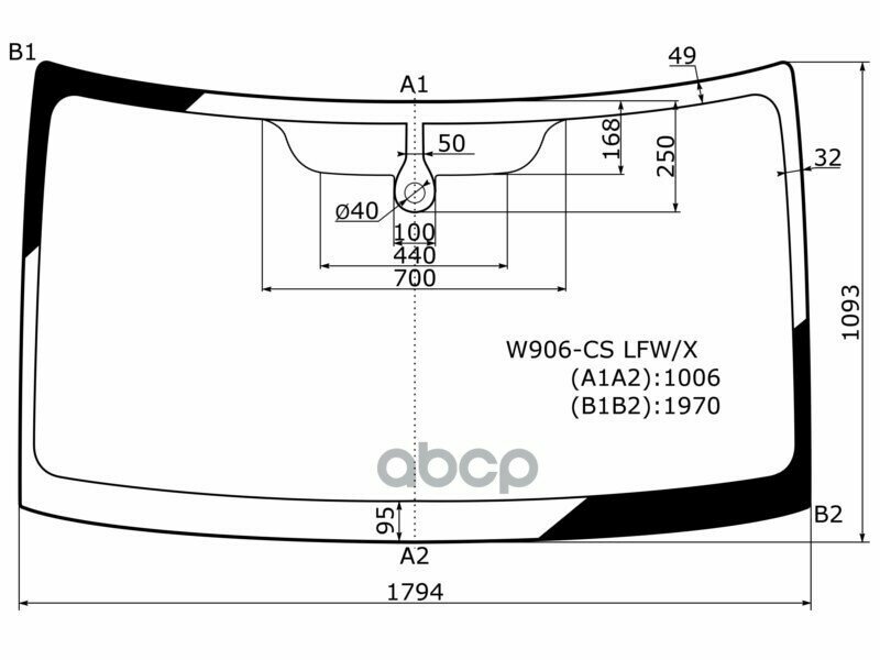 Стекло лобовое (Датчик дождя) Mercedes-Benz Sprinter 06-18 / Volkswagen Crafter 06-16 XYG арт. W906-CS LFW/X