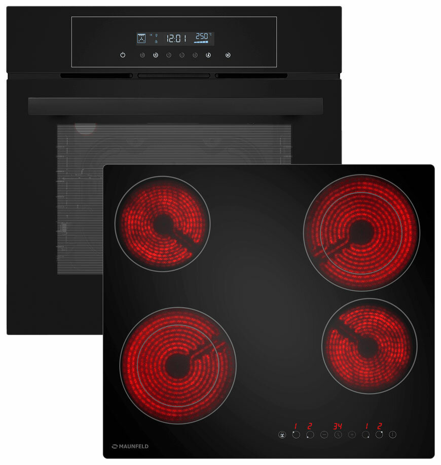 Комплект Bergen Maunfeld AEOD6063B + варочная панель AVCE594D2BK