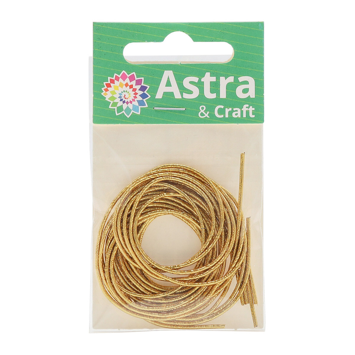 Канитель для вышивания металлизированная, 1 мм, 5 г (± 0,1 г), Astra&Craft (золото)