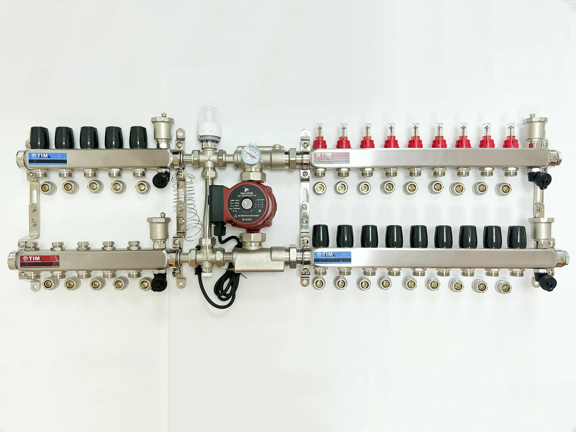 Комплект для подключения тёплого водяного пола (до 120 м2) на 9 выходов и радиаторов отопления 5 штук