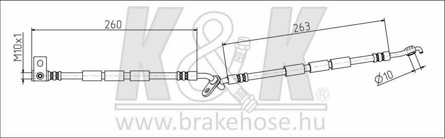 K&K FT2228 Шланг тормозной MAZDA 6 (GG) 1.8 08.02-08.03