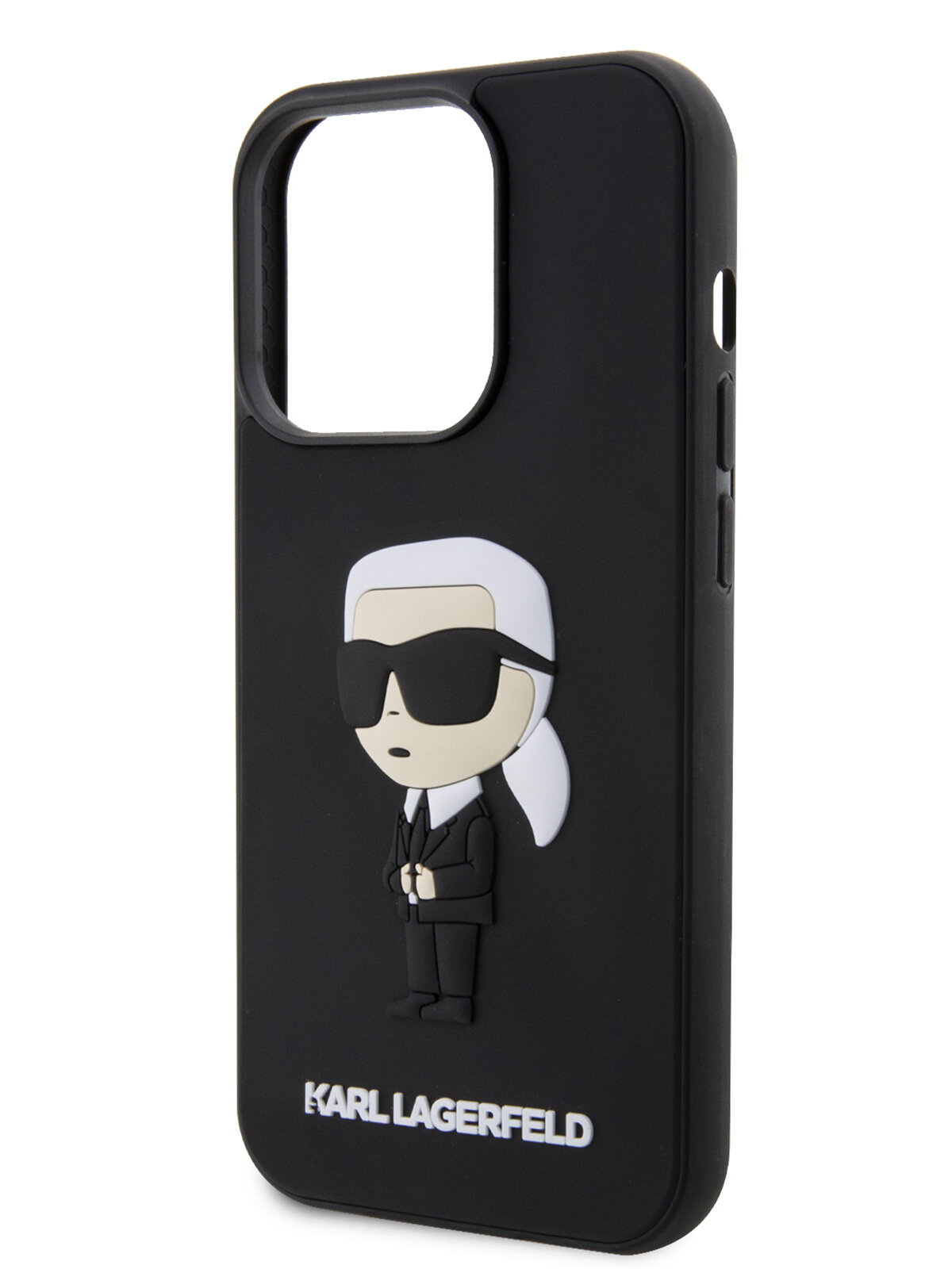 Lagerfeld для iPhone 15 Pro чехол 3D Rubber NFT Karl Ikonik Hard Black