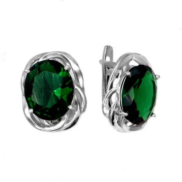 Серьги, серебро, 925 проба, кристалл