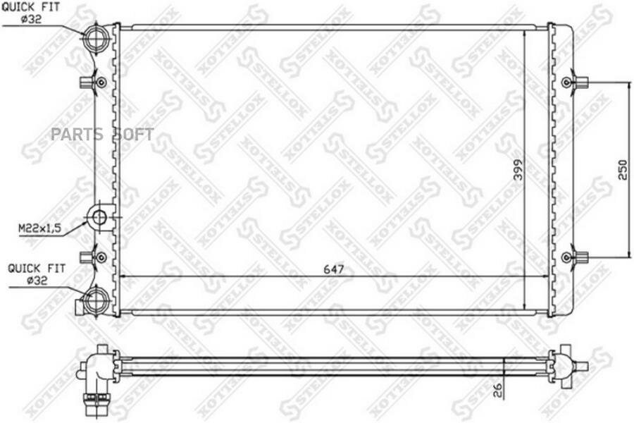 STELLOX 10-25006-SX Радиатор двигателя ()