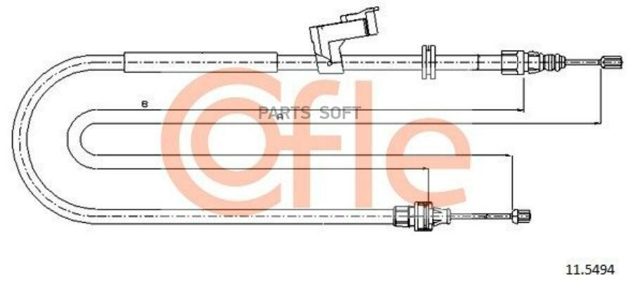 92115494 COFLE Трос стояночного тормоза задн лев FORD: GALAXY, Mondeo IV, S-Max 2007-