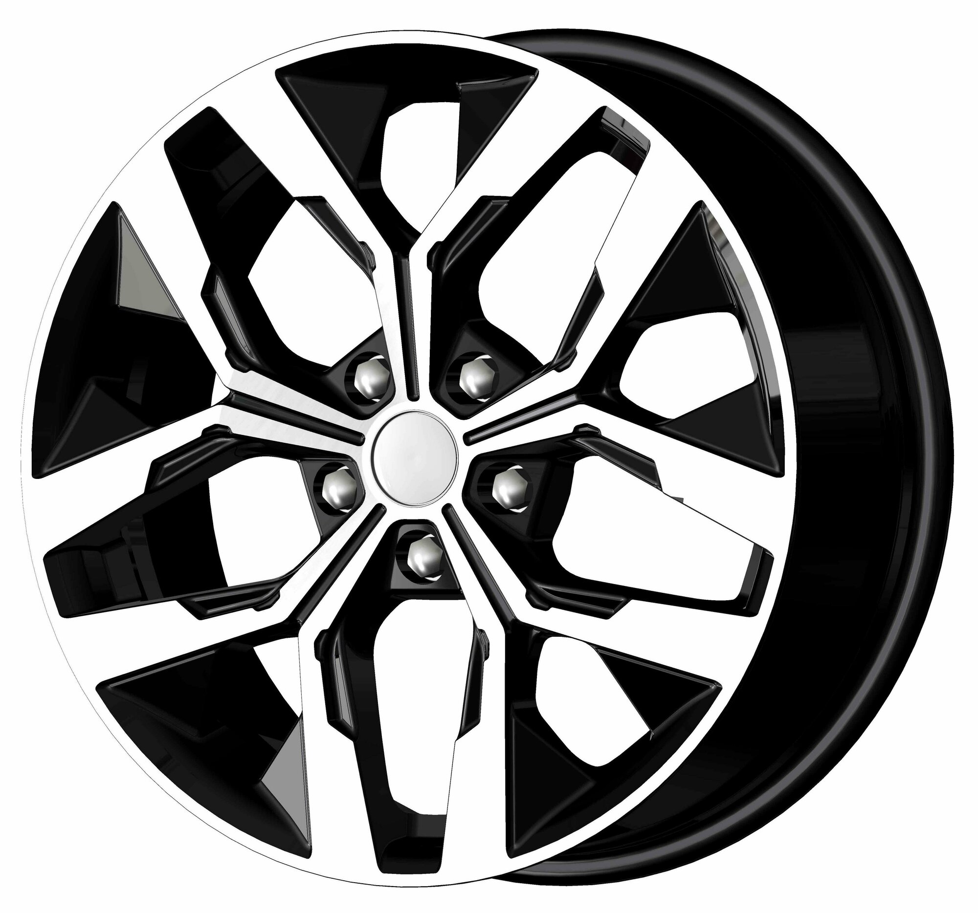 Диск автомобильный литой СКАД Ламберт 18x7.5 5x108 et50 dia63.35 Чёрный глянцевый с полированной лицевой частью