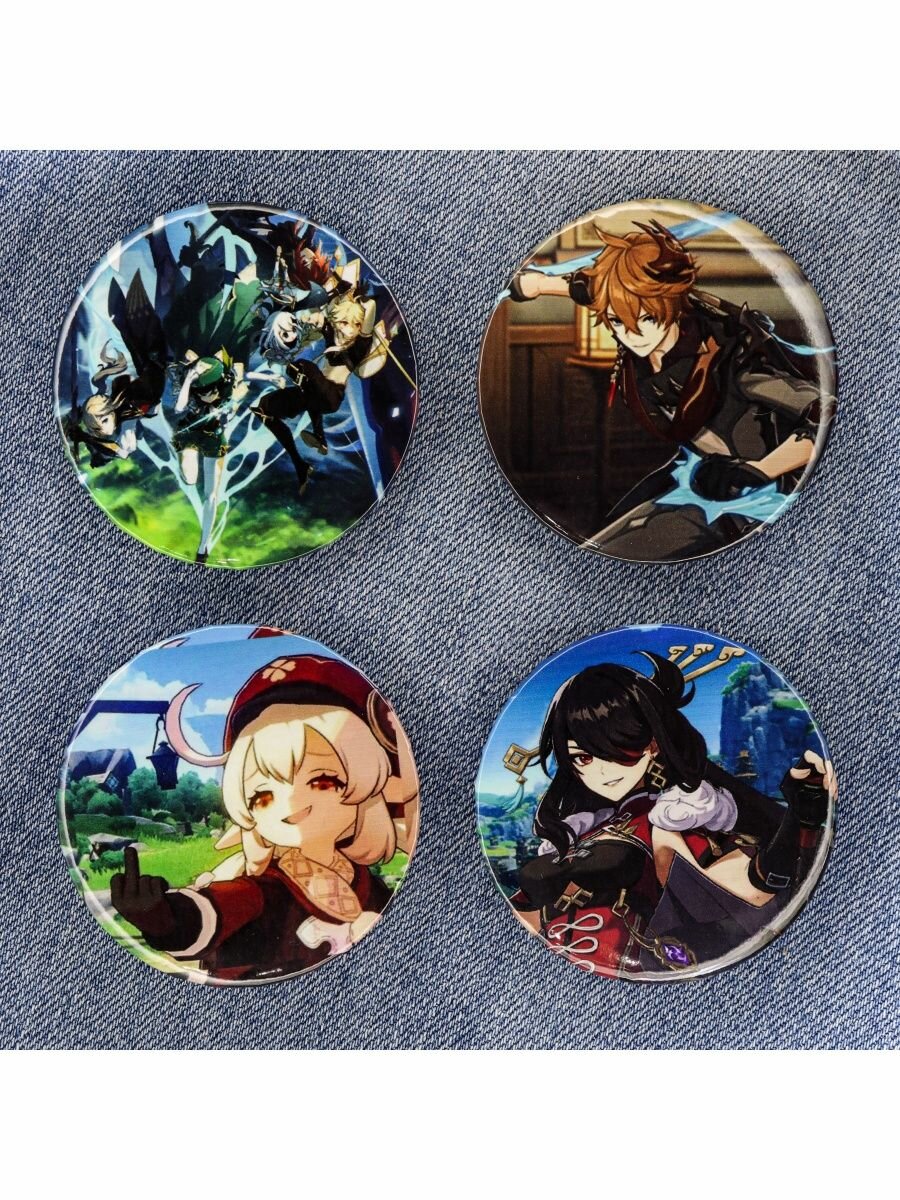 Набор значков аниме серии Genshin Impact