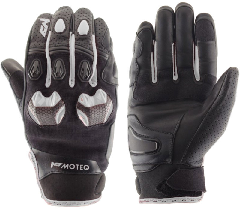 Кожаные мотоперчатки MOTEQ Stinger Черно-белый M