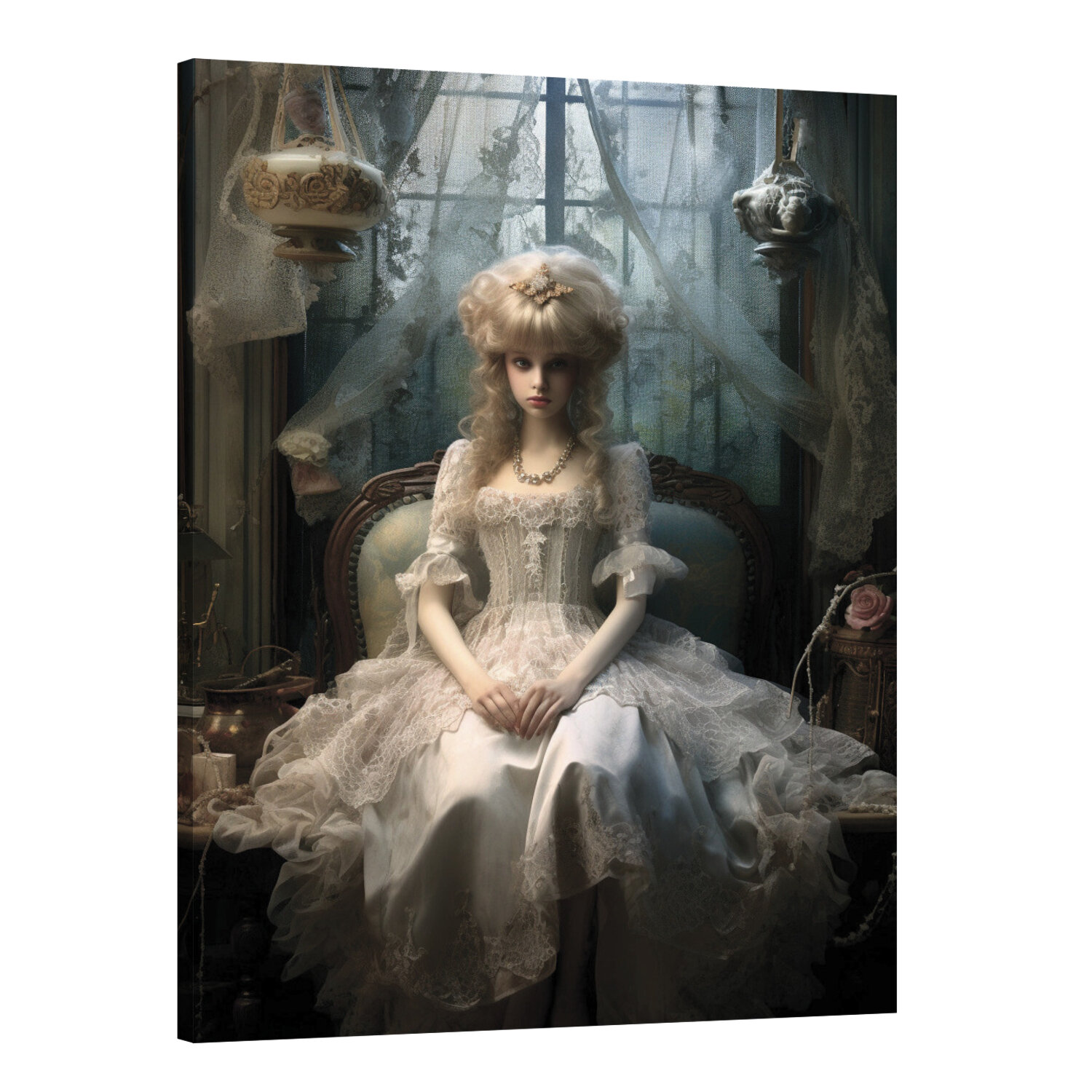 Интерьерная картина 50х70 "Портрет куклы"