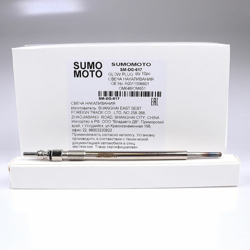 Свеча накаливания Sumomoto SM-DG-617 7V; Двигатель OM646; OM651 SPRINTER; VIANO