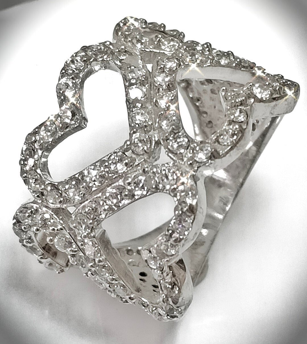 Перстень, серебро, 925 проба, родирование, фианит