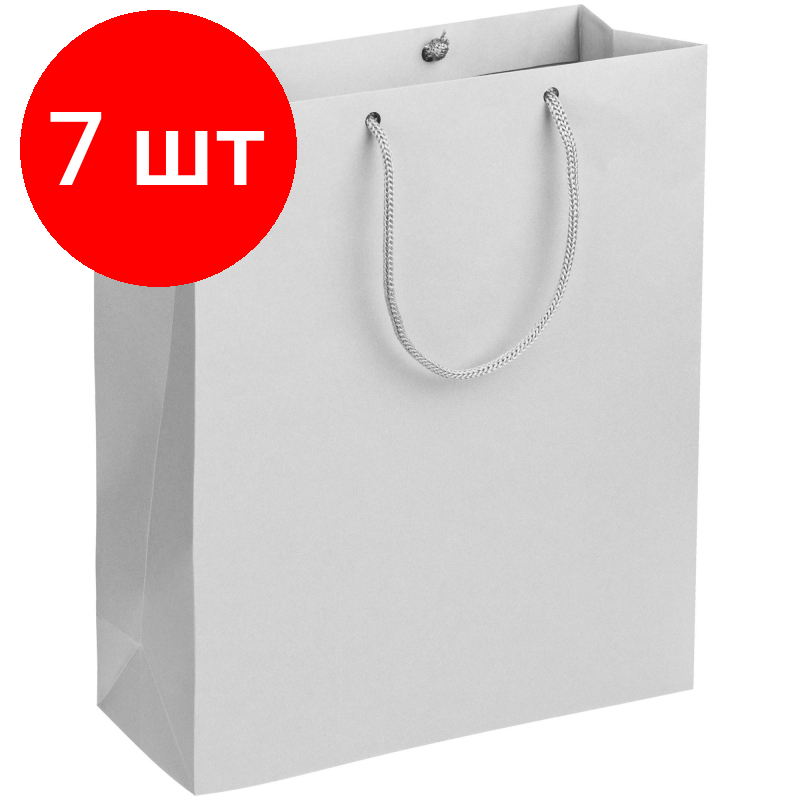 Комплект 7 штук, Пакет подарочный Wide, 23х28х9.2см, серый, 74440.10