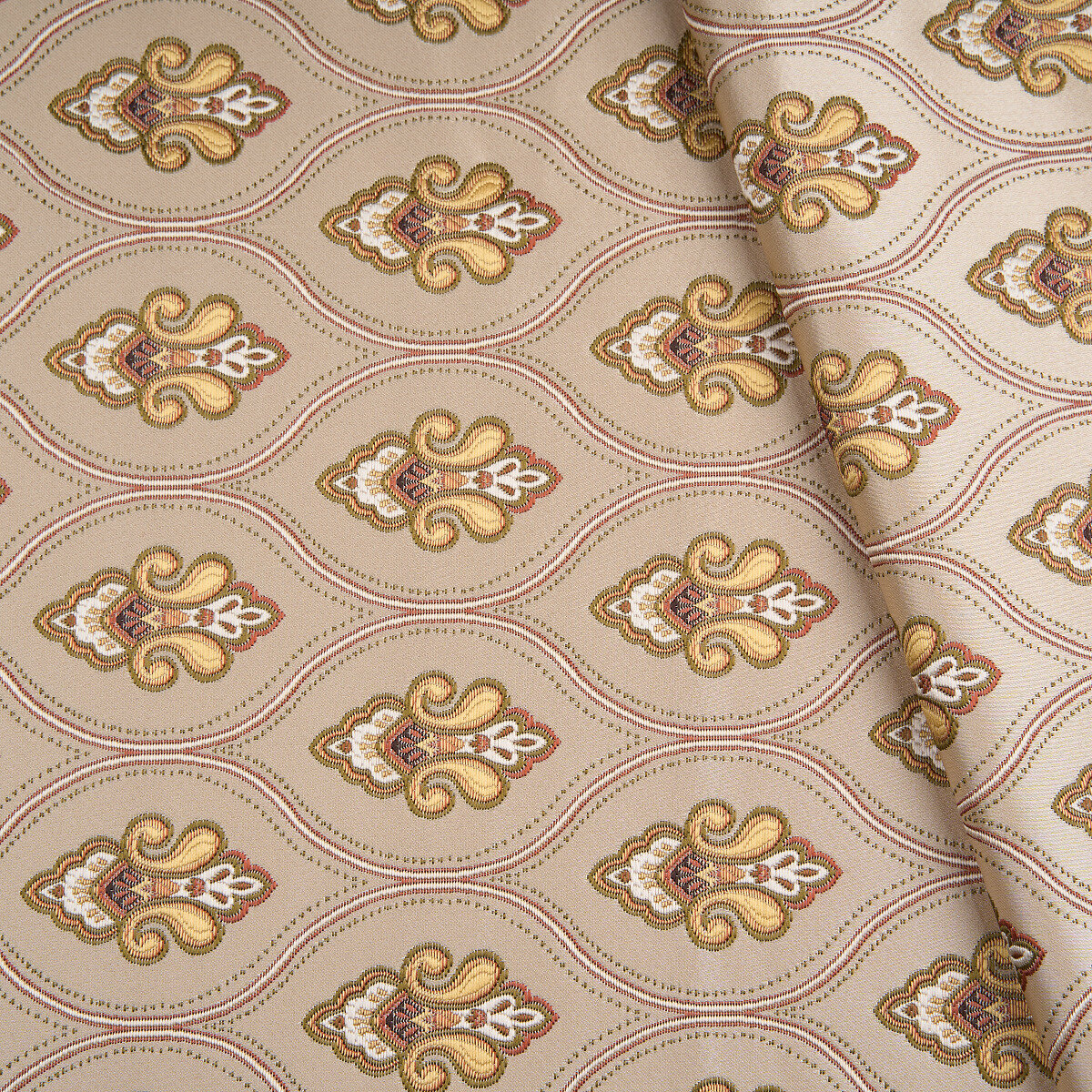 Ткань мебельная интерьерная для обивки, декора, шитья и рукоделия с принтом дамасский узор