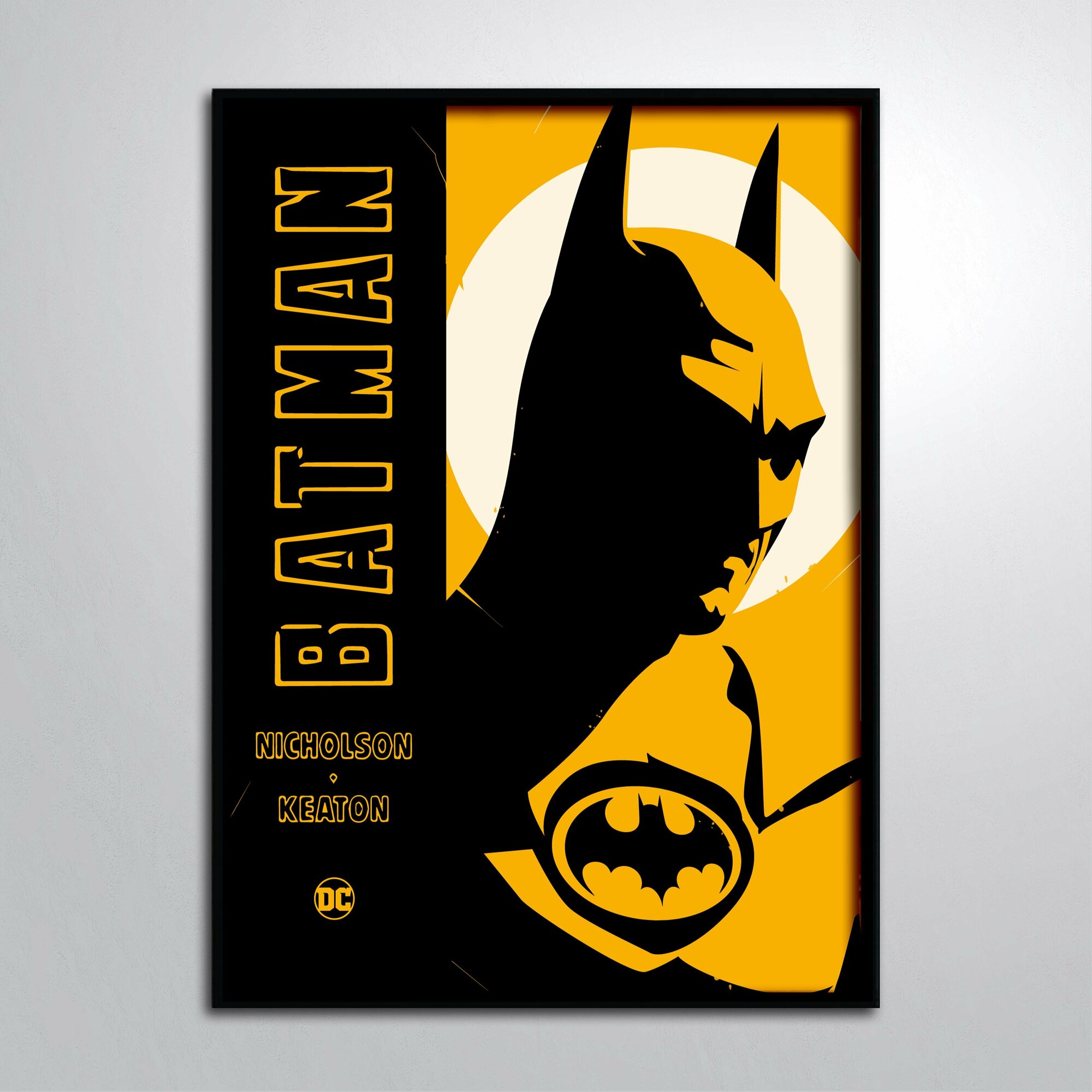 Постер в раме/Бэтмен (1989) Тим Бёртон Майкл Китон Джек Николсон Арт Минимализм Batman